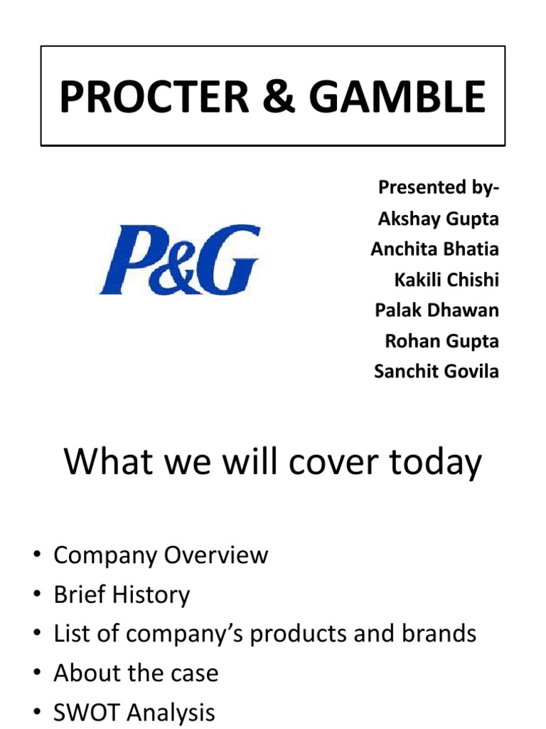 P&G Presentation | PDF | Procter & Gamble | Political Action Committee