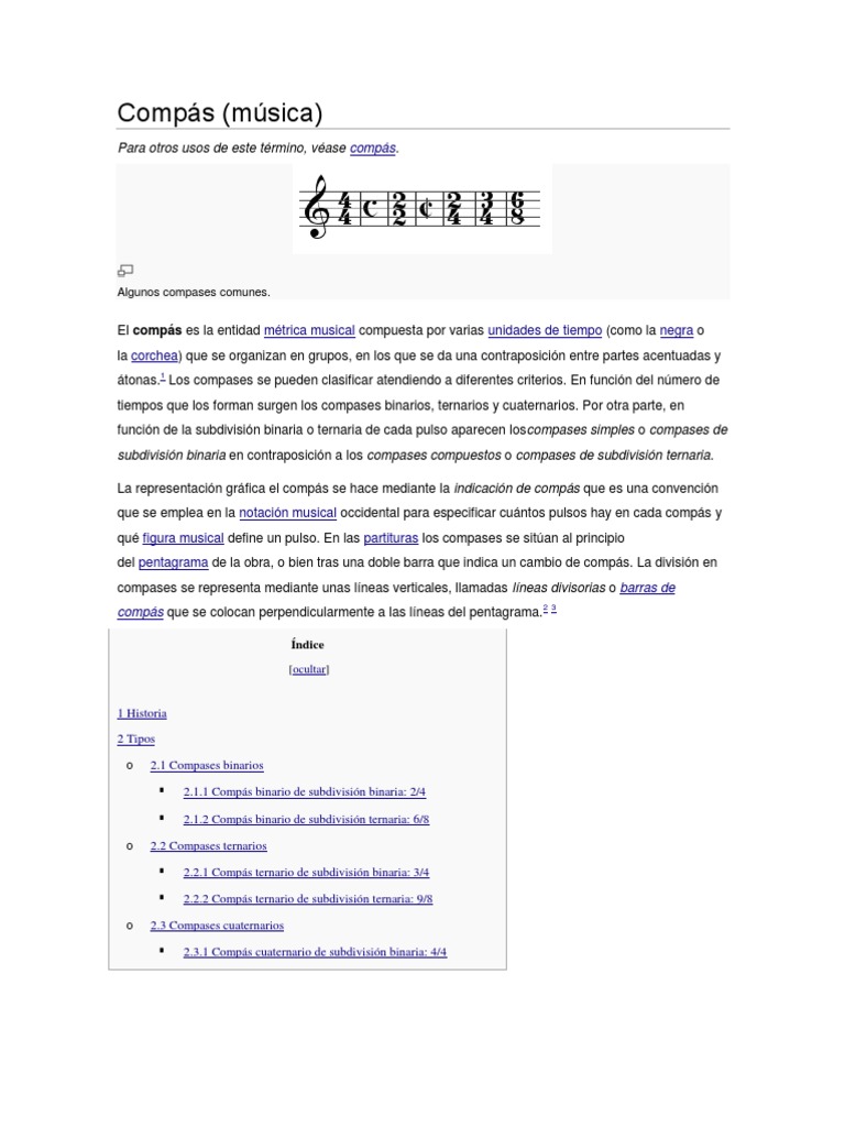 Tipos de compases musicales | PDF | Sonido | Música clásica