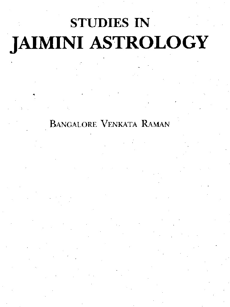 Studies in Jaimini Astrology by B. v. Raman | PDF | Planets In ...