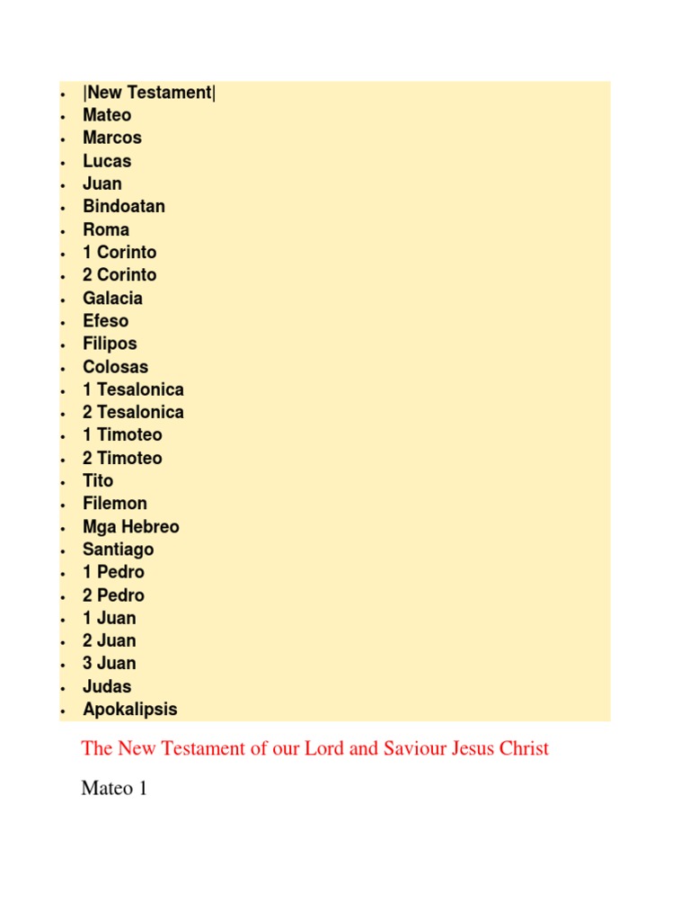 Agutaynen Bible - New Testament | PDF