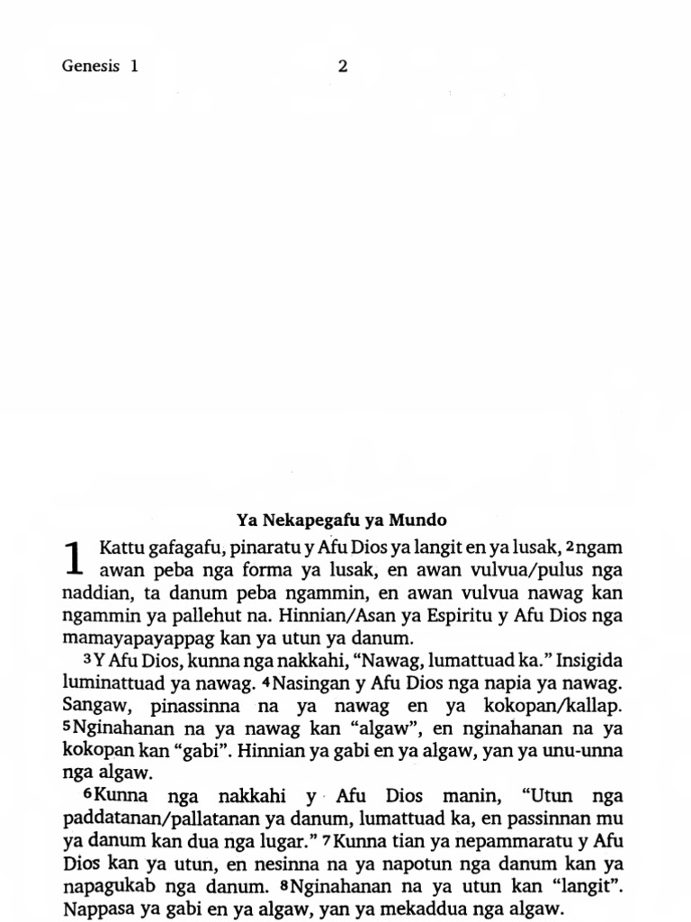 Itawes Bible - Genesis 1 | PDF