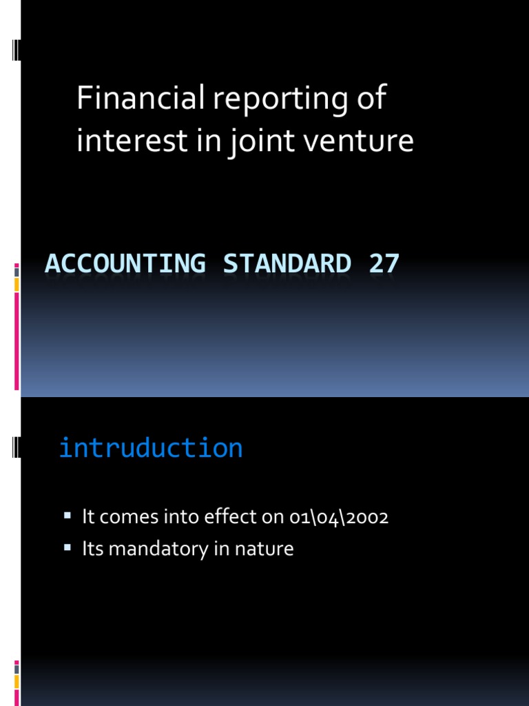 Joint Venture Financial Reporting Guide | PDF | Finance & Money Management