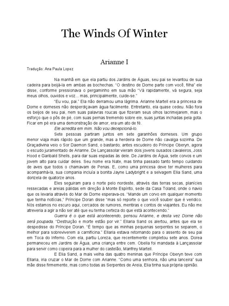 The Winds of Winter - Capítulos | PDF