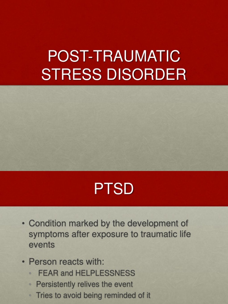 Post-Traumatic Stress Disorder | PDF | Posttraumatic Stress Disorder ...