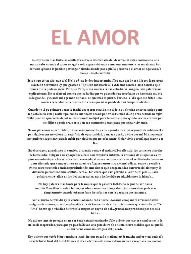 El Amor | PDF | Metafísica de la mente | Amor