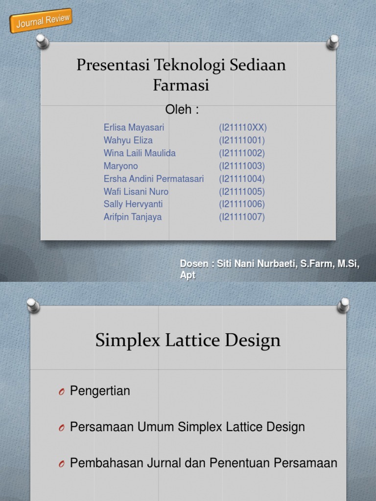 Simplex Lattice Design | PDF