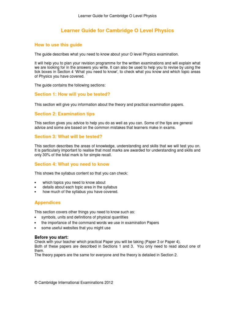 Learner Guide For O Level Physics | PDF | Lens (Optics) | Radionuclide
