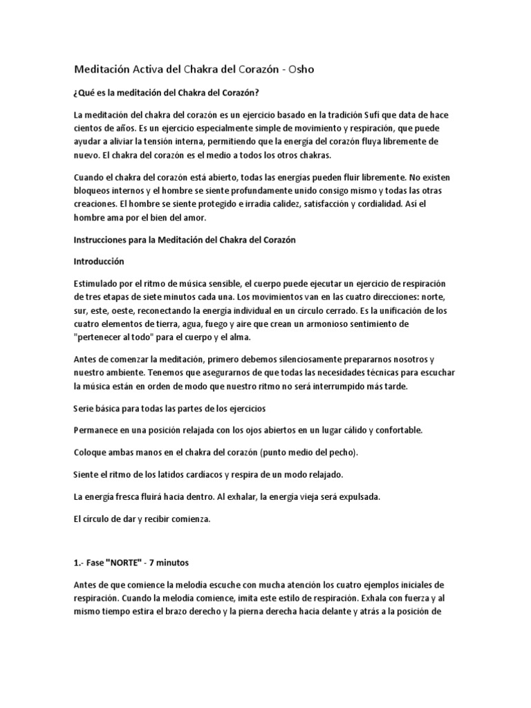 Meditación Activa Del Chakra Del Corazón | PDF | Meditación | Ritmo