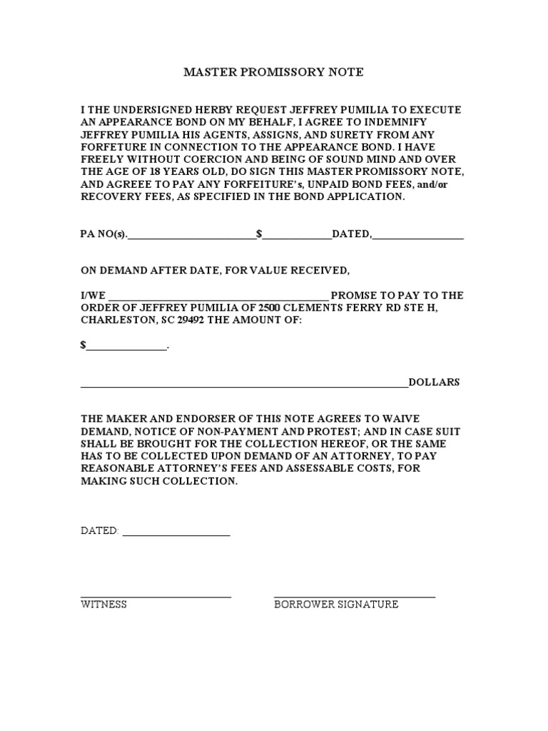 Bond Promissory Note........ | PDF