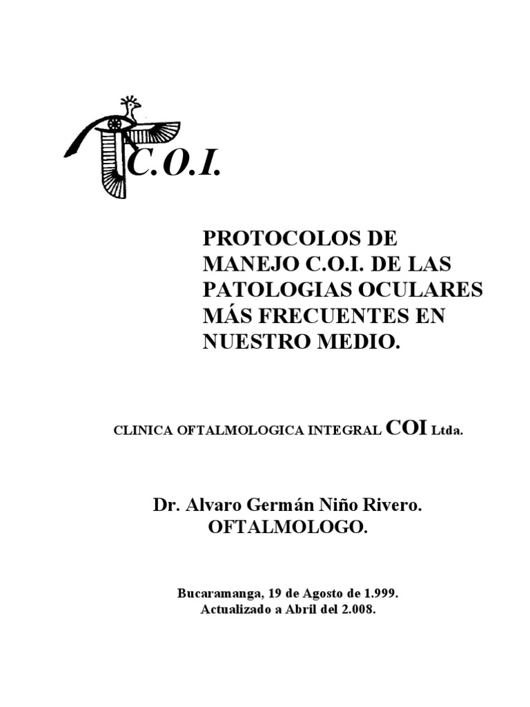 PDF Protocolo Manual de Manejo COI | PDF | Catarata | Especialidades ...
