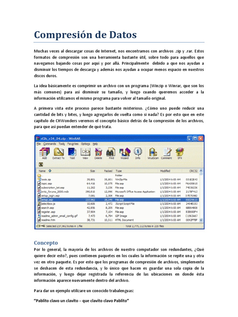 Cómo Funciona la Compresión de Datos | PDF | Archivo de computadora ...