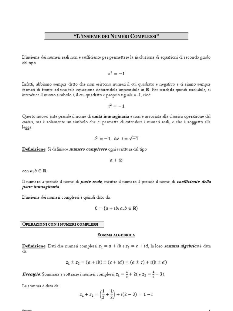 Numeri Complessi | PDF