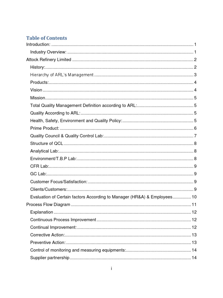 ARL Report | PDF | Business Process | Oil Refinery
