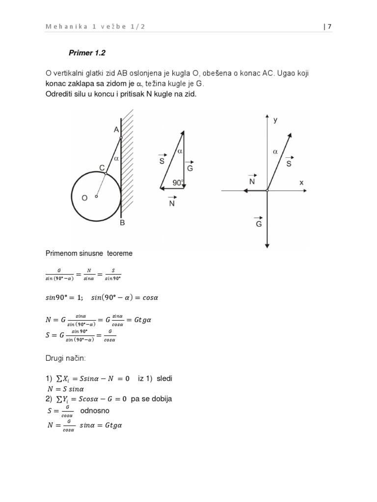 Mehanika I Vezbe-1c | PDF