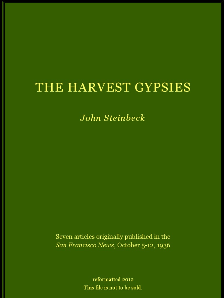 John Steinbeck - The Harvest Gypsies | PDF | Factors Of Production ...