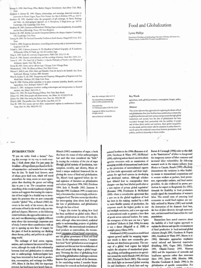 Lynne Phillips - Food and Globalization | PDF | Language Arts ...