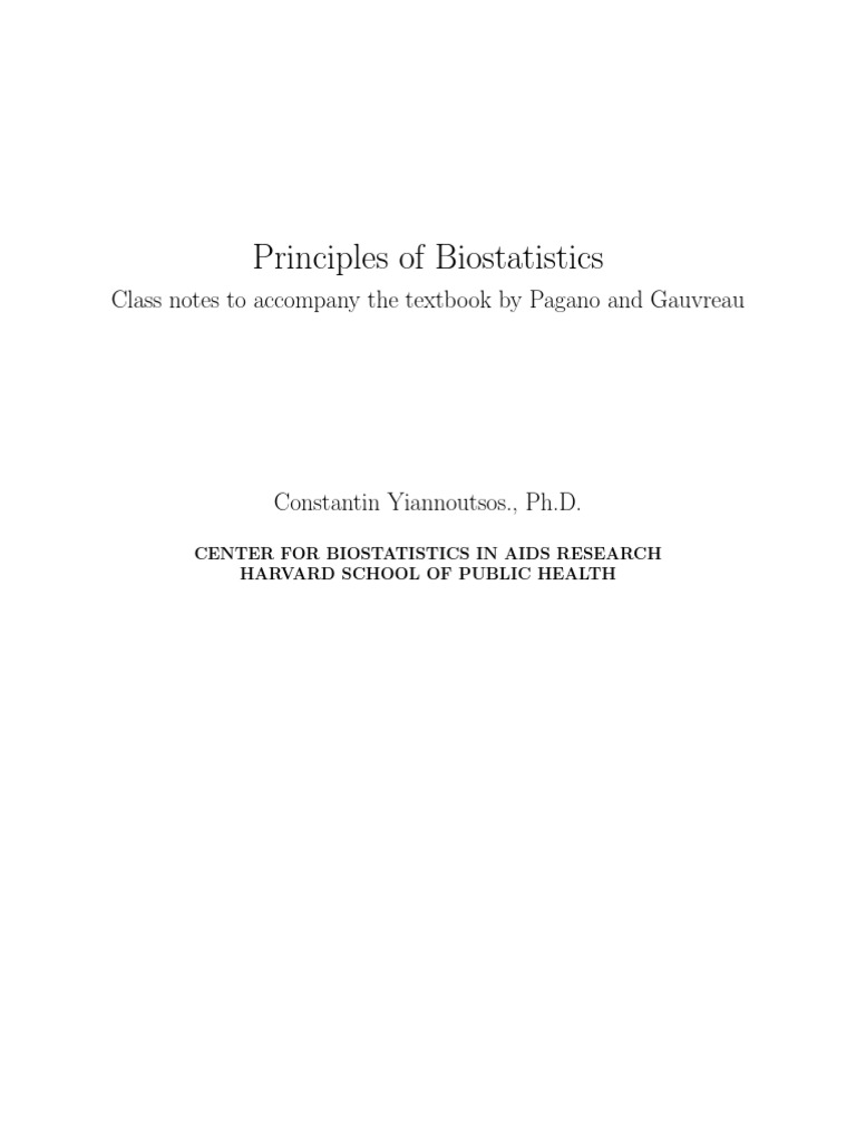 Principles of Biostatistics | PDF