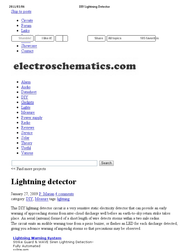 DIY Lightning Detector - Circuit 1 | PDF | Lightning | Detector (Radio)