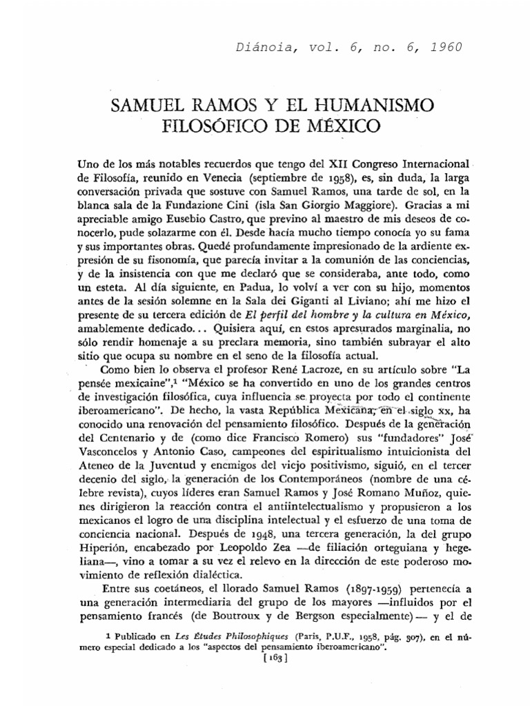 samuel ramos ideología y socialización | PDF | México | Metafísica