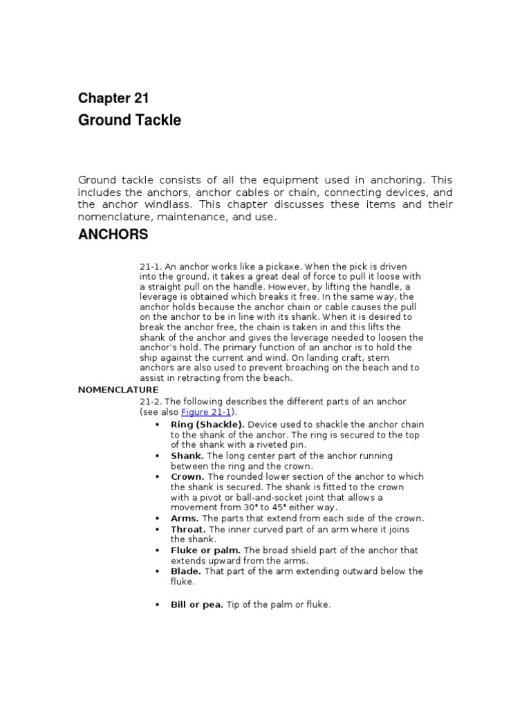 Anchor Nomenclature | PDF | Anchor | Water Transport
