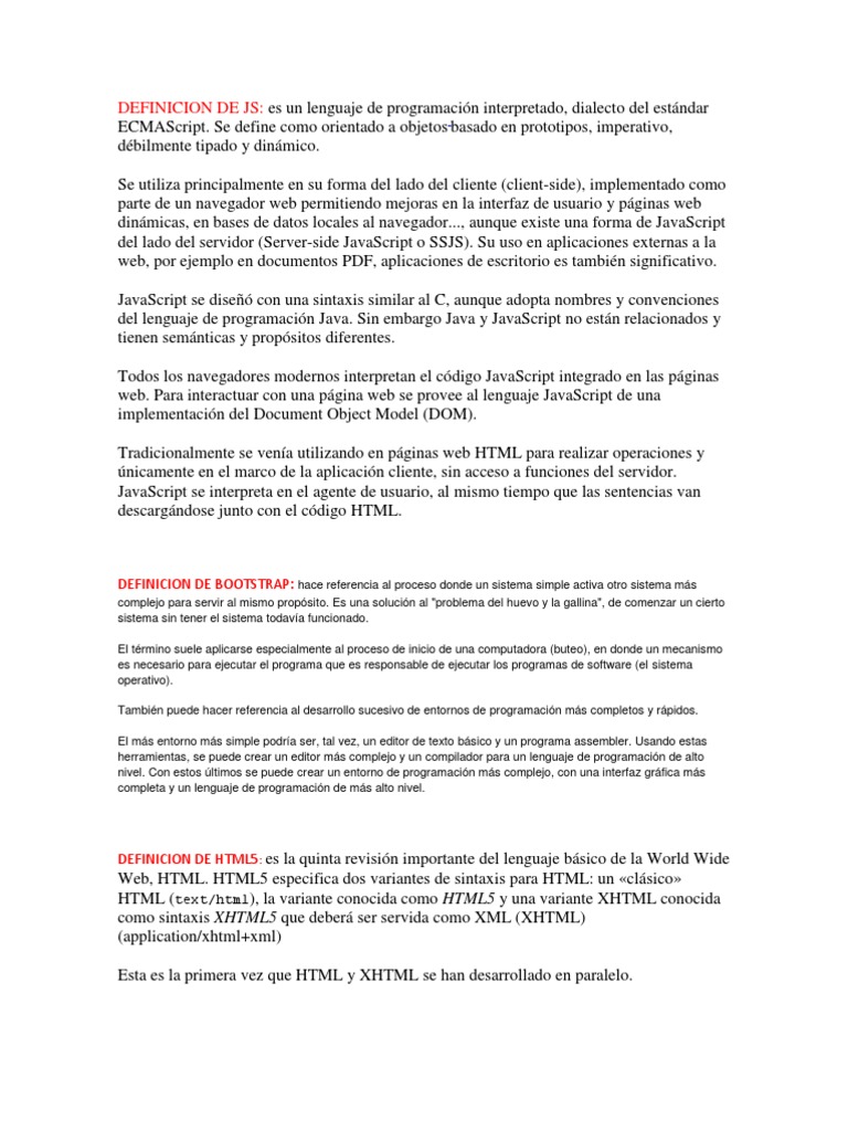 Definicion de Js | PDF | Script Java | HTML