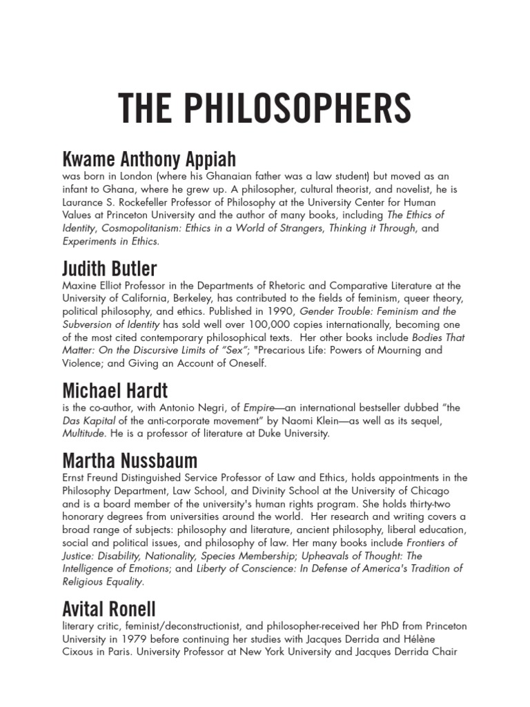 Examined Life Philosopher Bios | PDF | Politics (General) | Science