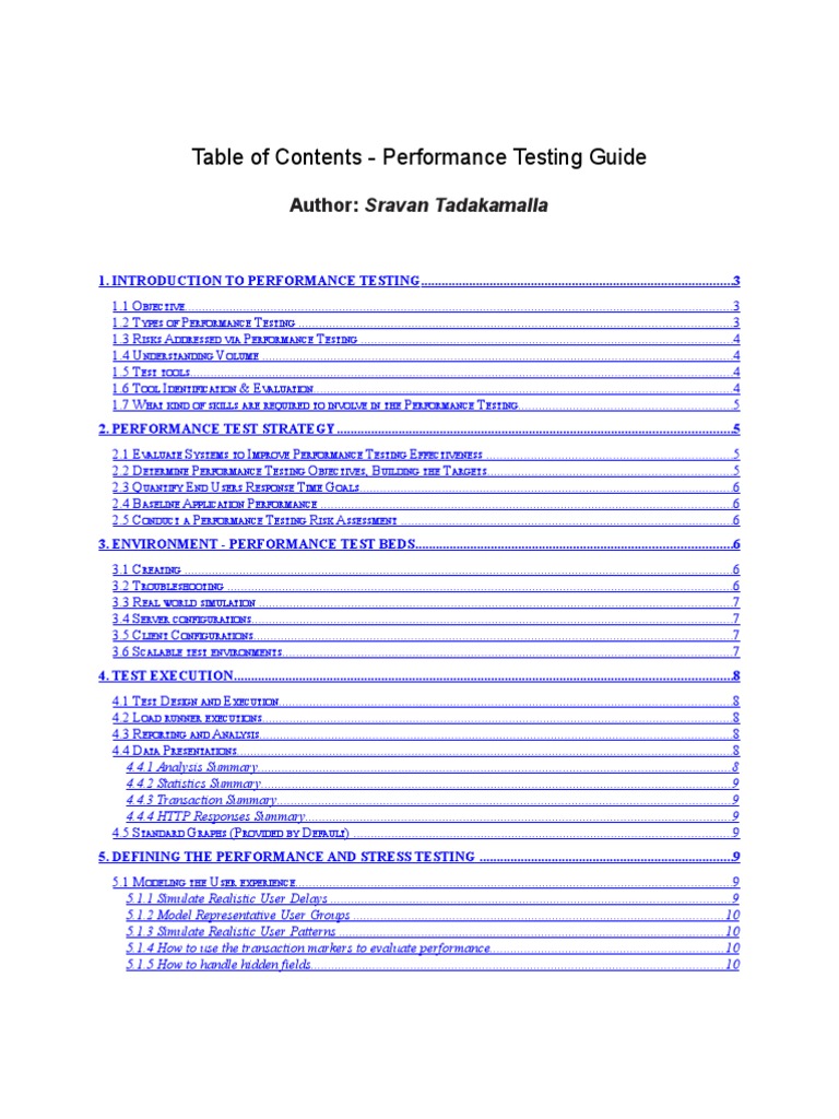 Performance Testing Guide V6 | PDF | Load Balancing (Computing ...