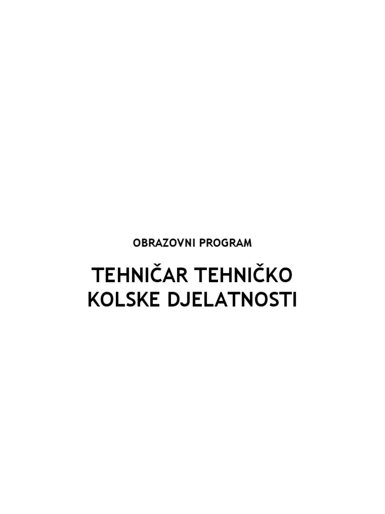 4-01 Tehnicar Tehnicko Kolske Djelatnosti | PDF