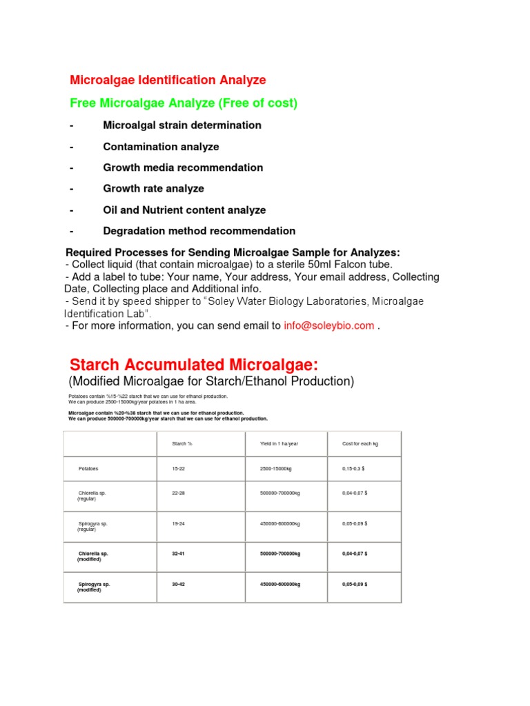 Microalgae Identification Analyze | PDF