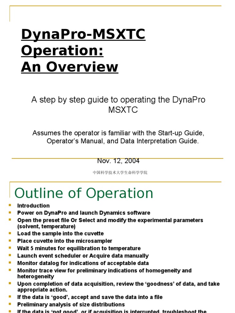 Dynapro Operator Manual Overview | PDF | Mode (Statistics) | Autocorrelation