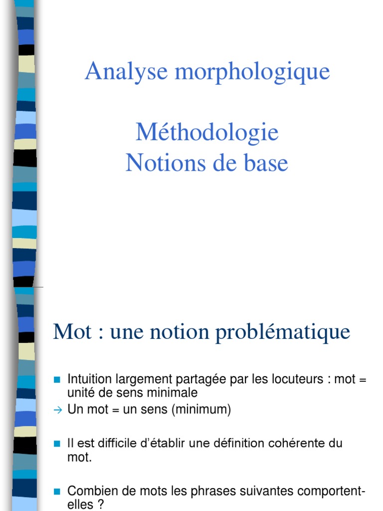 Analyse morphologique des mots | PDF | Définition | Mot