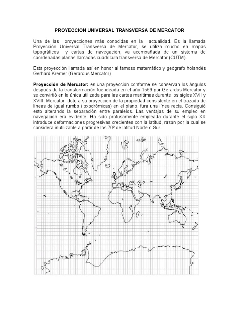 Proyección UTM: Uso y Características | PDF | Geografía | Infografia