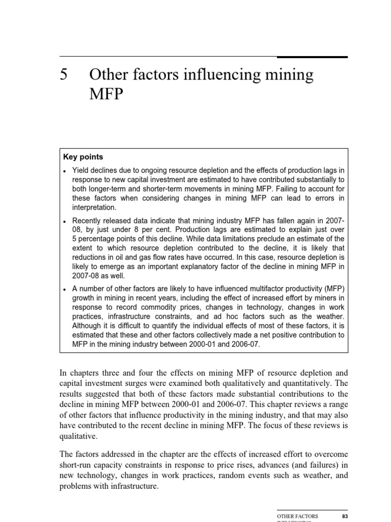 5 Other Factors Influencing Mining MFP: Key Points | PDF | Resource ...