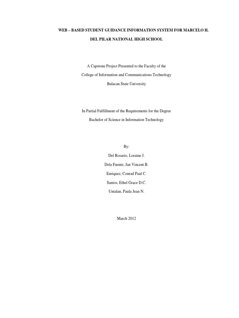 Web-Based Student Guidance Information System - Title Page ...