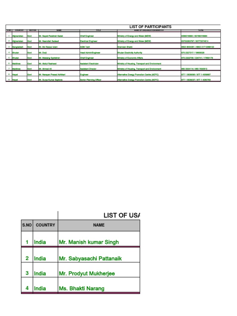 Government Energy Contacts List | PDF
