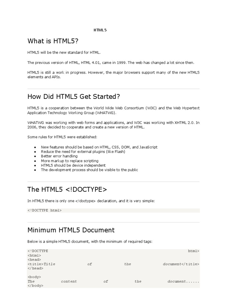 HTML 5 | PDF | Html5 | Html