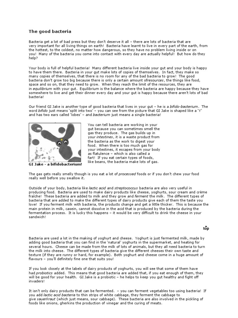 The Good Bacteria: GI Jake - A Bifidobacterium! | Download Free PDF ...