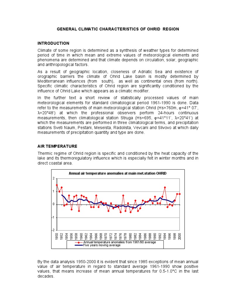 General Climatic Characteristics of Ohrid Region: Annual Air ...