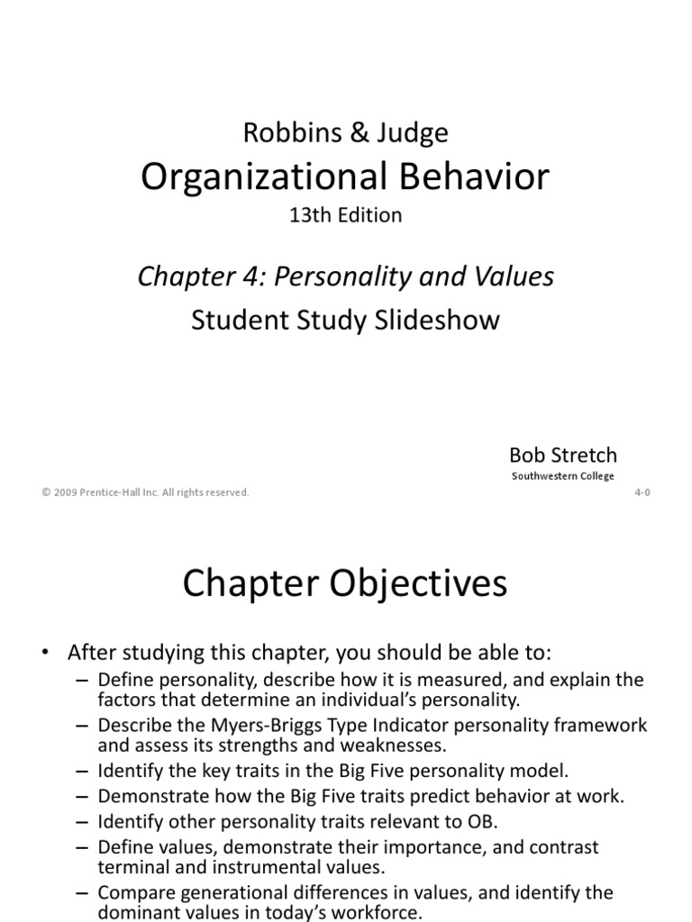 Organizational Behavior: Robbins & Judge | PDF