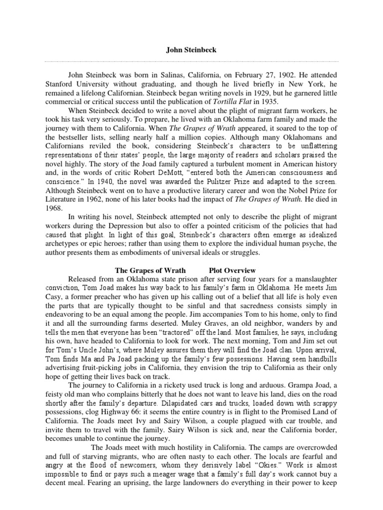 Steinbeck | PDF | John Steinbeck