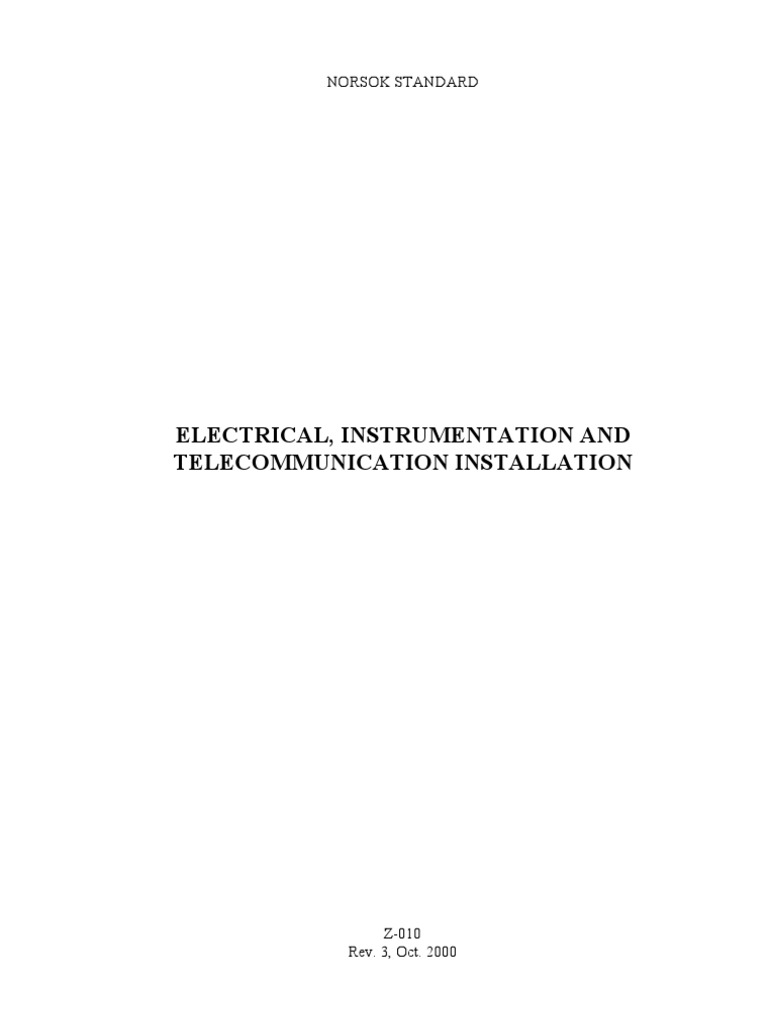 Electrical, Instrumentation and Telecommunication Installation | PDF