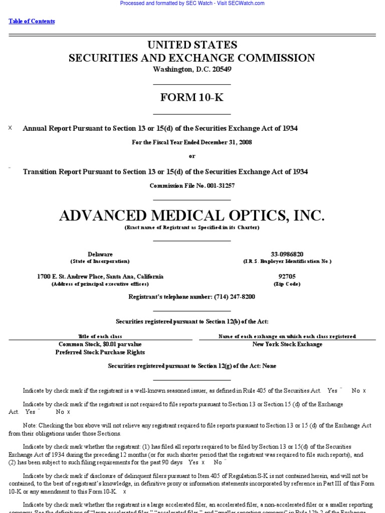 ADVANCED MEDICAL OPTICS INC 10-K (Annual Reports) 2009-02-24 | PDF ...