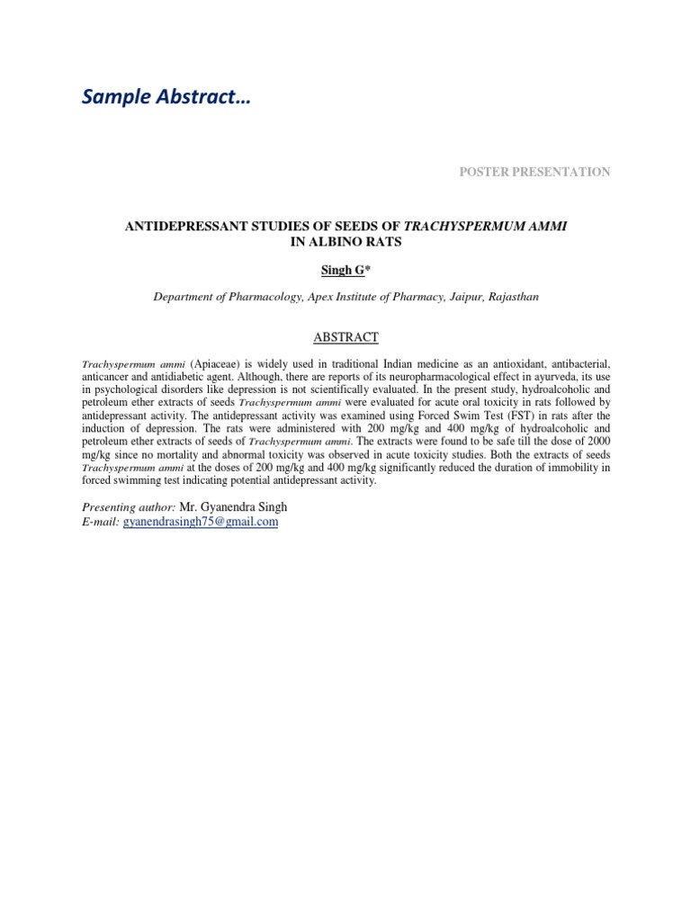 Sample Abstract Format | PDF