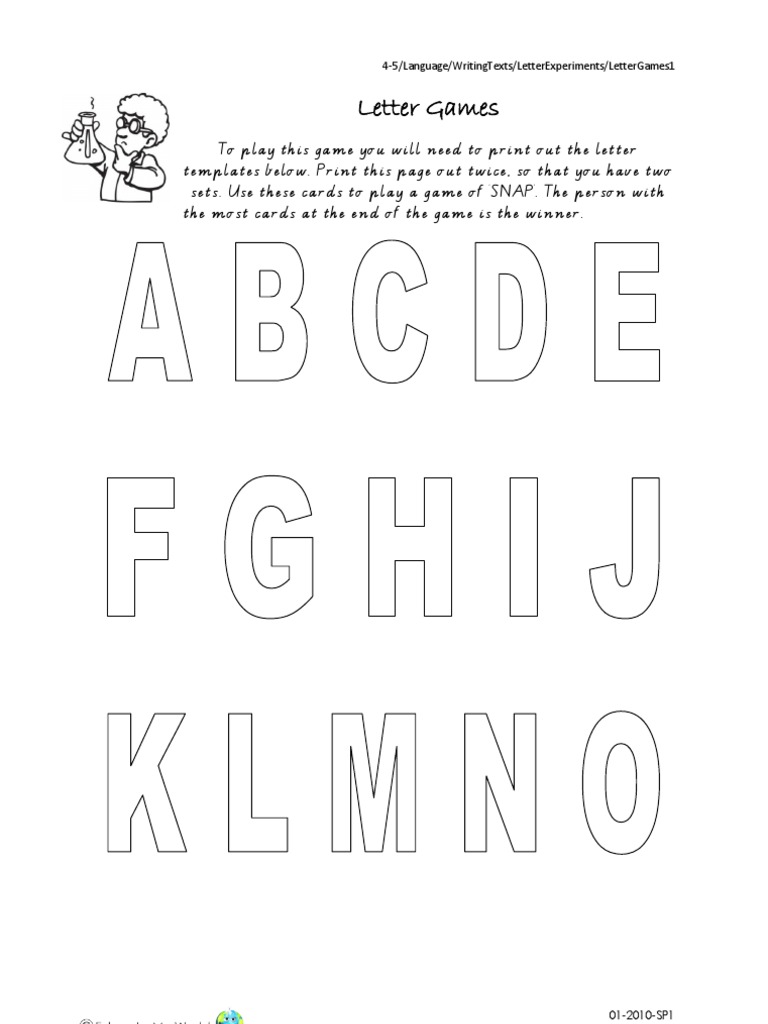 Letter Games for Kids: SNAP Game Guide | PDF