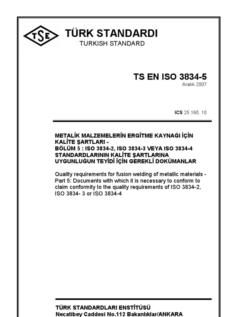 TS en Iso 3834-5 PDF | PDF