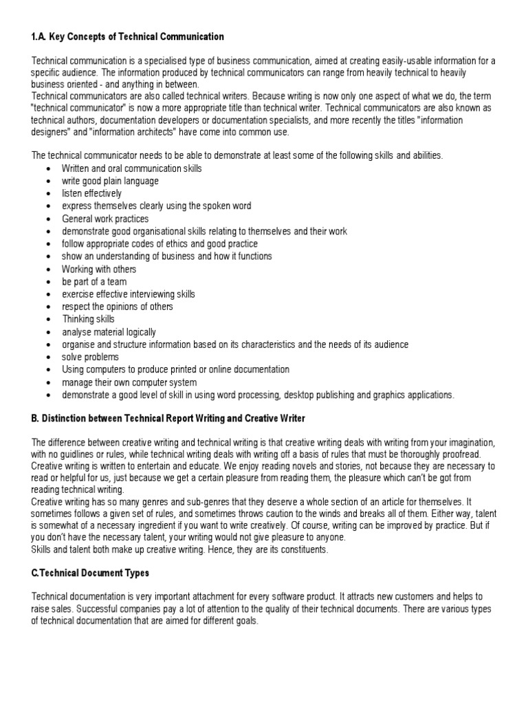 1.A. Key Concepts of Technical Communication | PDF | Data Collection ...