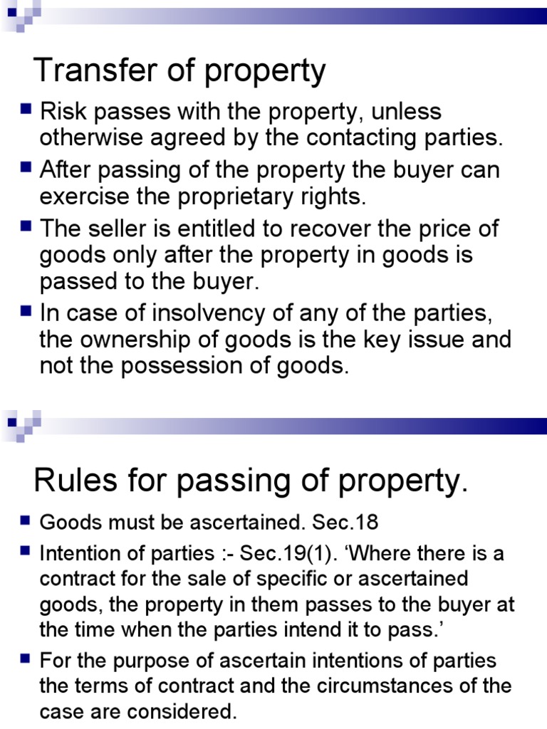 Transfer of Property | PDF | Sales | Ownership