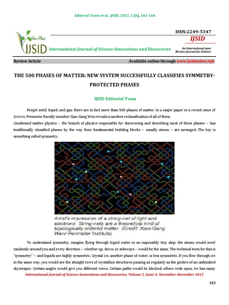 The 500 Phases of Matter - New System Successfully Classifies Symmetry ...