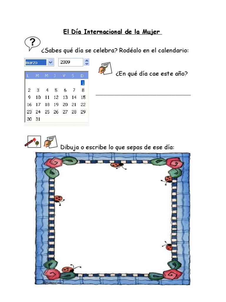 Fichas Día Internacional de La Mujer | PDF | Relaciones personales ...