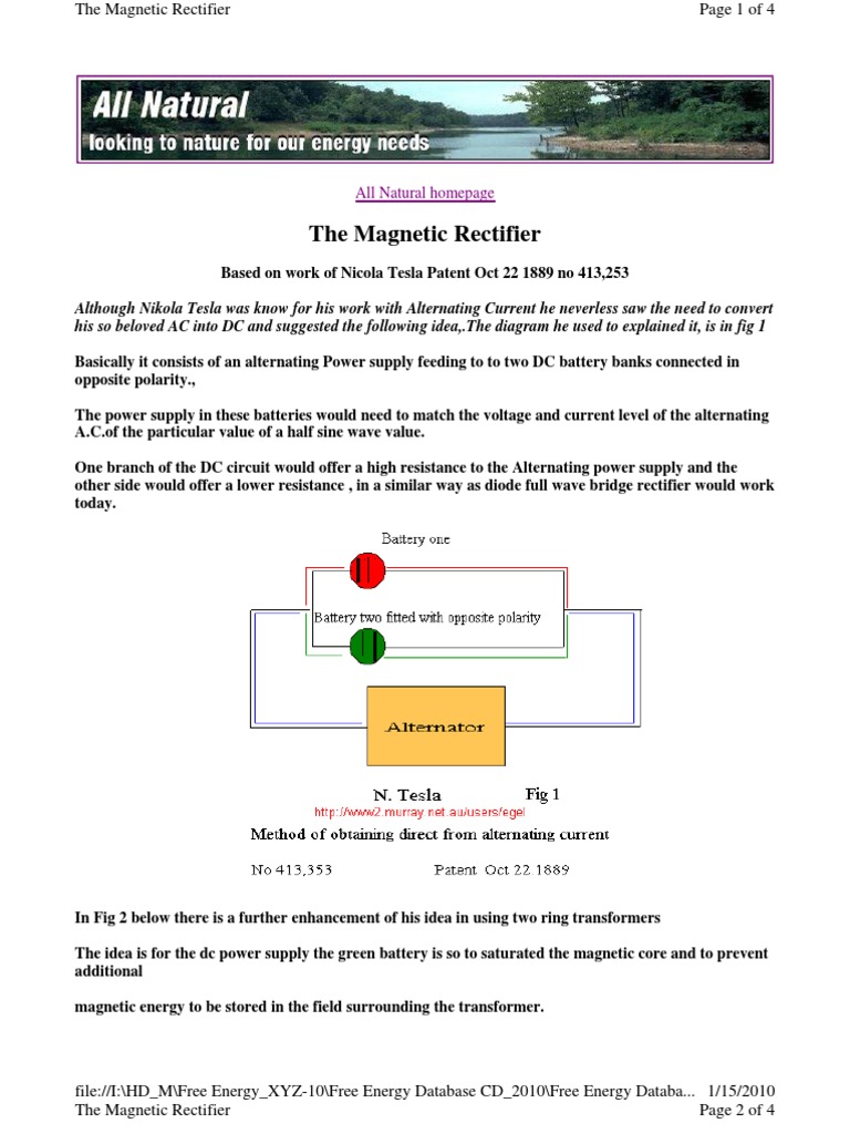 The Magnetic Rectifier: All Natural Homepage | Download Free PDF ...